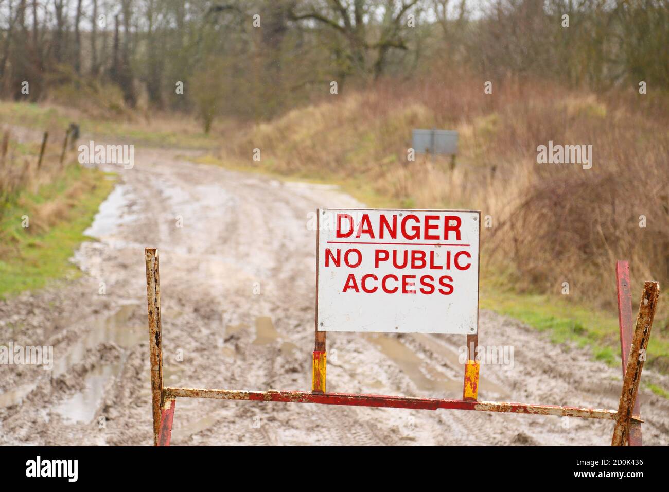 Warning sign in Imber Village part of the military training ground at ...