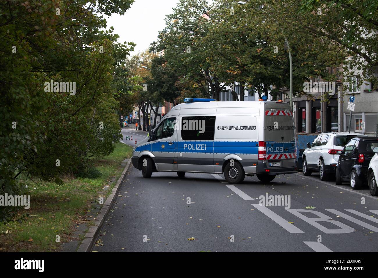 Berlin, Germany. 03rd Oct, 2020. An emergency vehicle of the police ...
