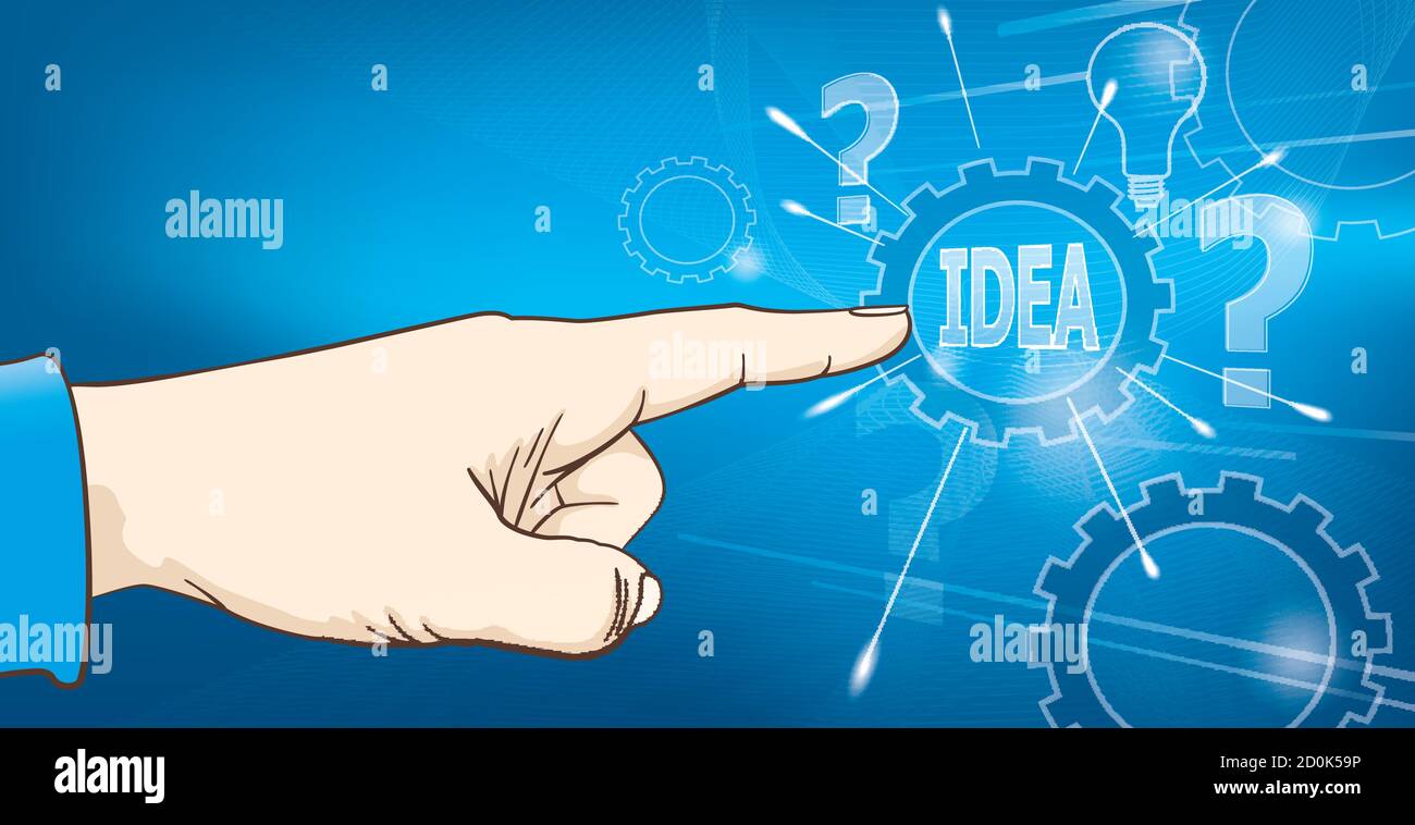 Man touching transparent screen hand Stock Vector Images - Alamy