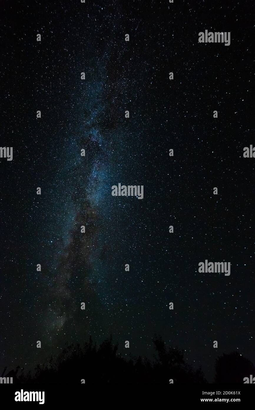 View of the starry sky with the Milky Way galaxy in August at 57 ...