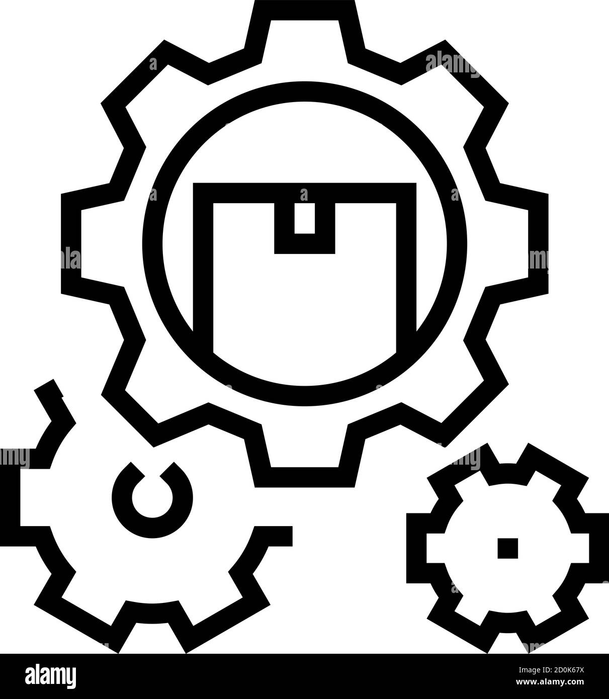 delivering working mechanism line icon vector illustration Stock Vector ...