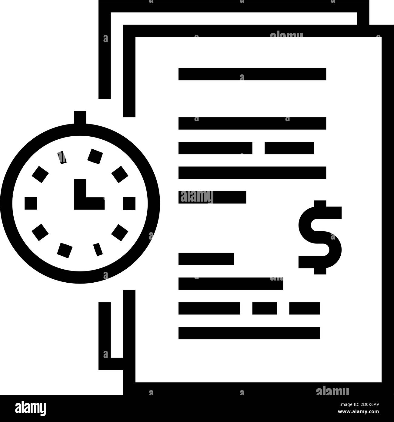 forfeit for time late agreement line icon vector illustration Stock ...