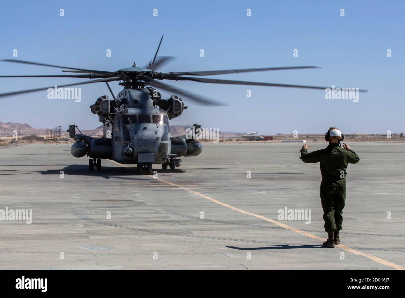 A U.S. Marine with Marine Heavy Helicopter Squadron 462, Marine ...