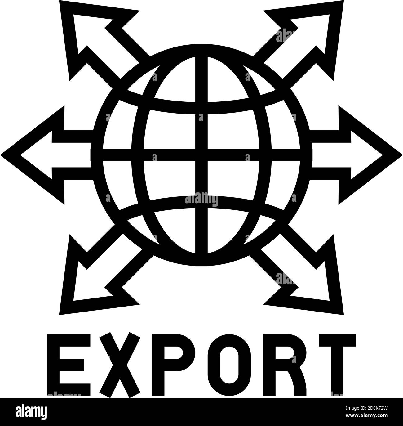 export transportation line icon vector black illustration Stock Vector ...