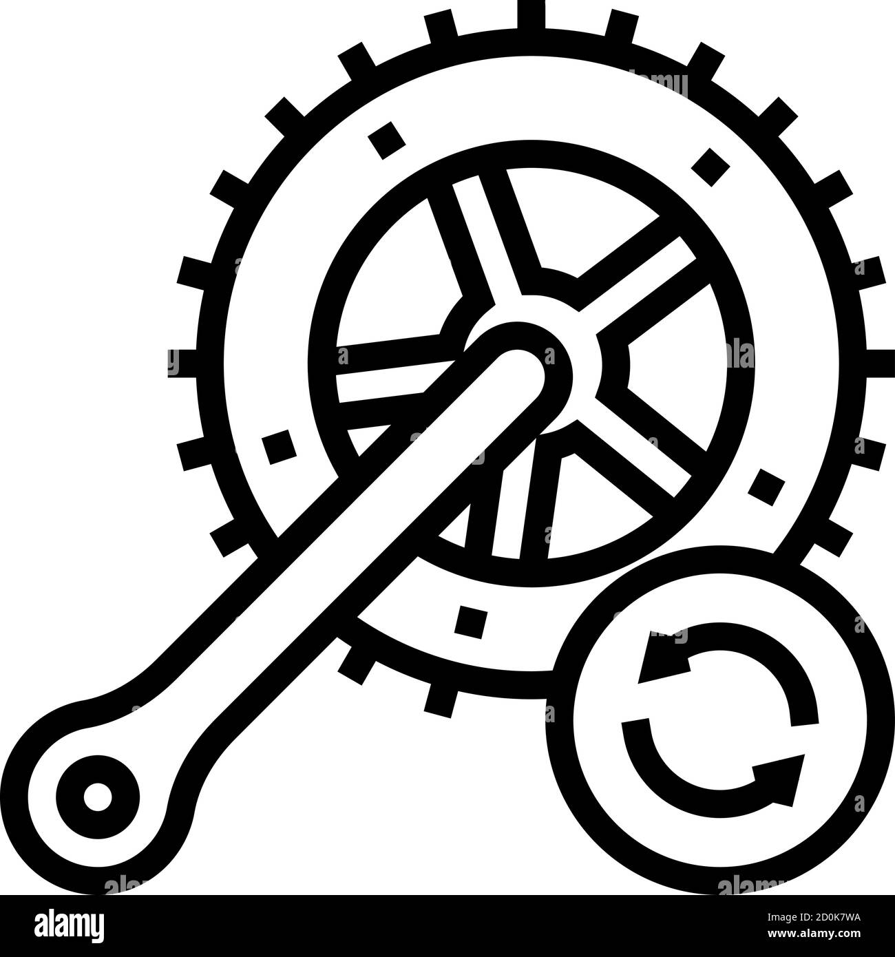 bicycle connecting rods replacement line icon vector illustration Stock ...