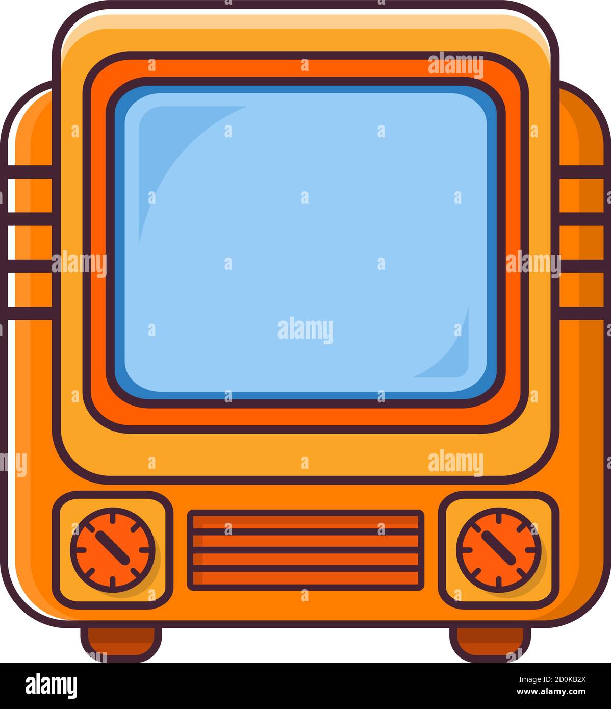 Retro old vintage TV. Flat line art vector. Icon concept Stock Vector ...