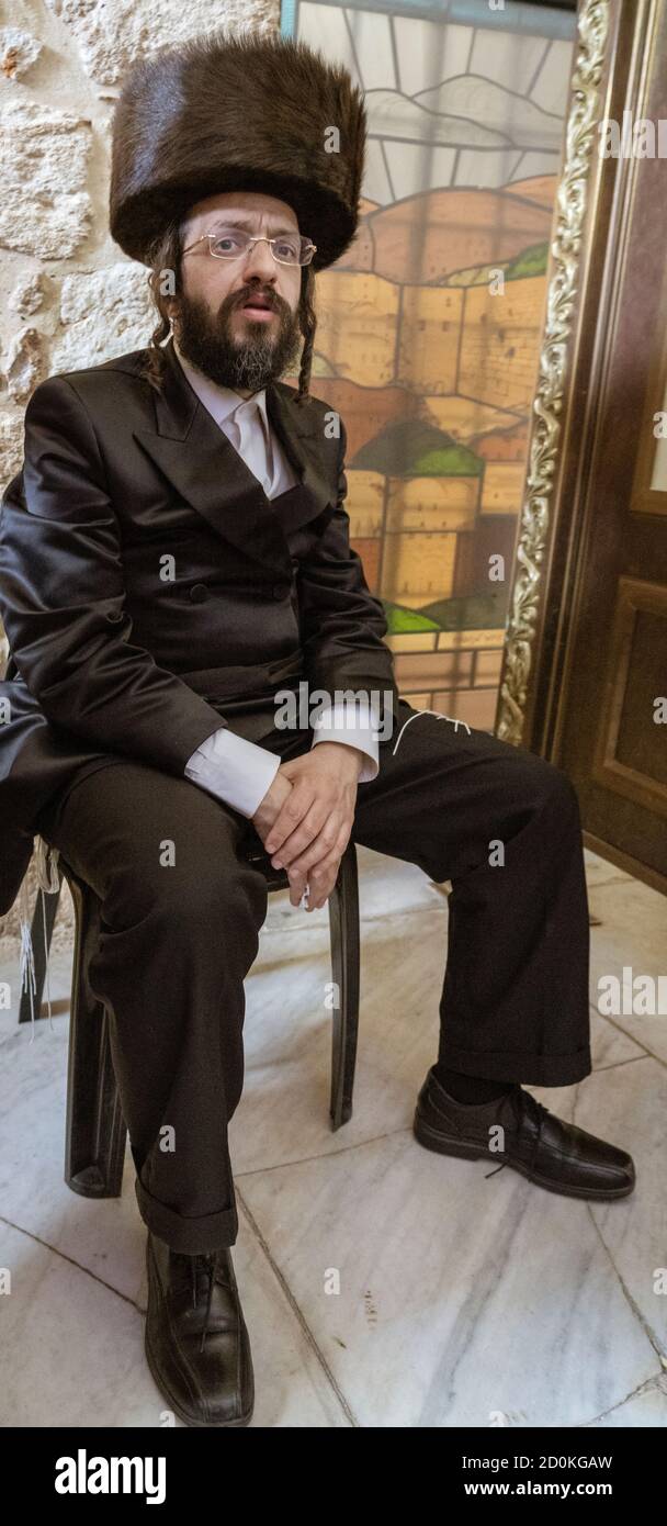 Jerusalem, Israel - 2019-04-26 - orthodox Jew sits on a chair Stock ...