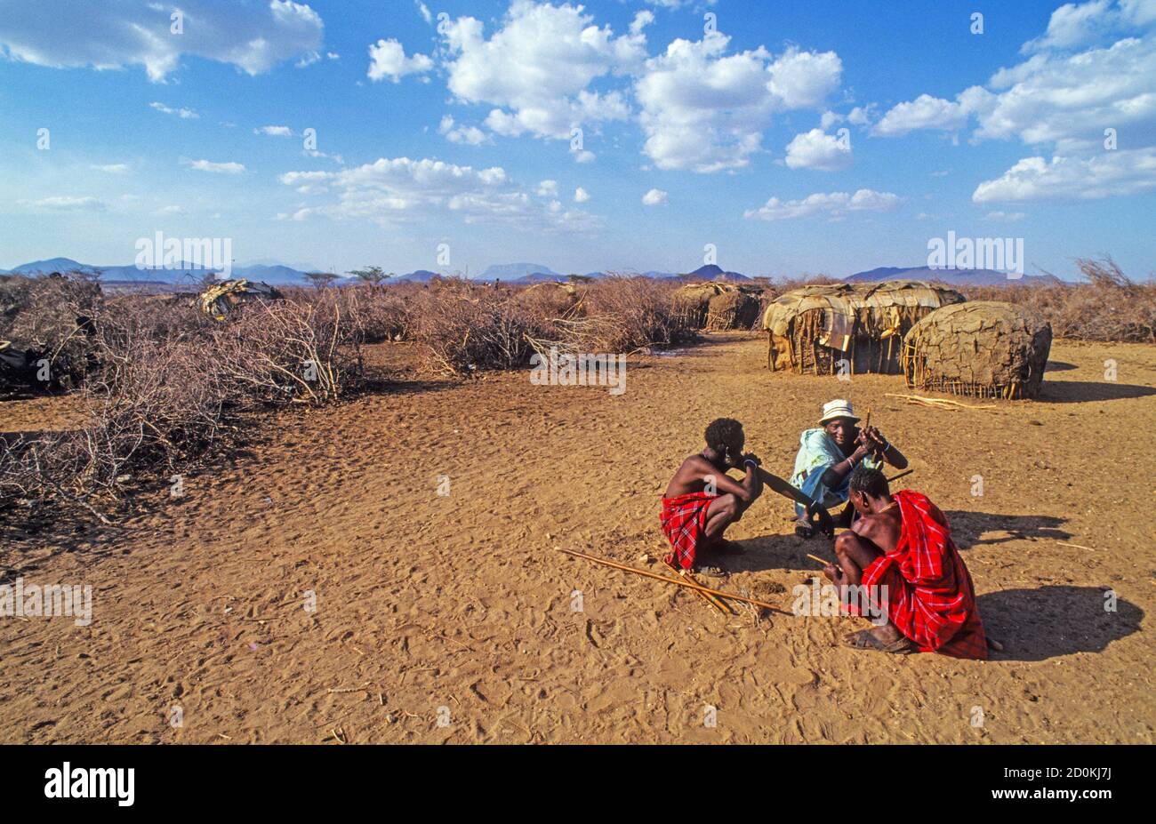 A village of the Samboro tribe whit Mud huts Stock Photo - Alamy
