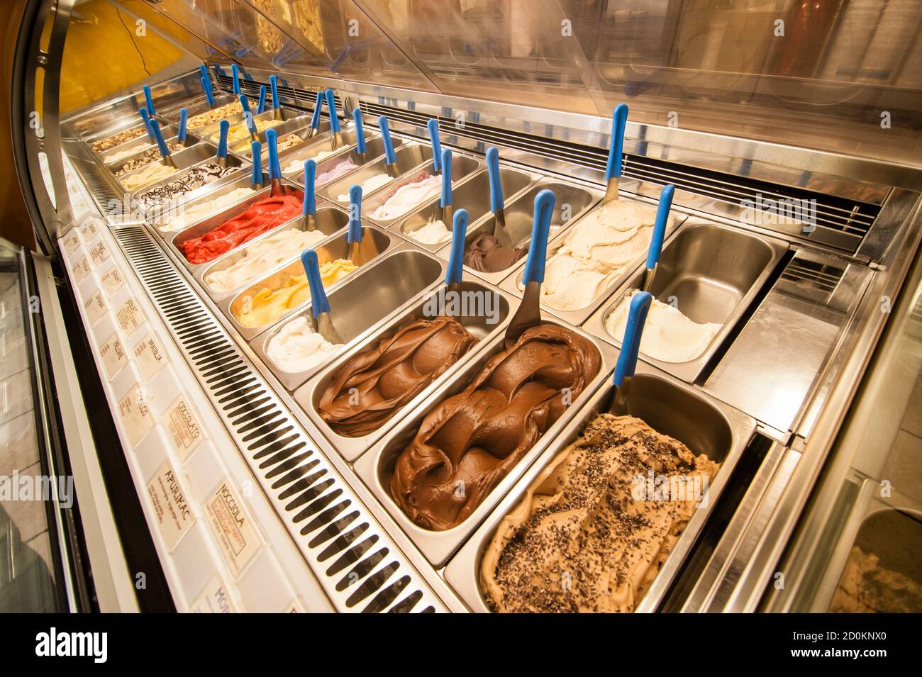 Display of artisanal natural ice cream gelato made in italy Stock Photo ...