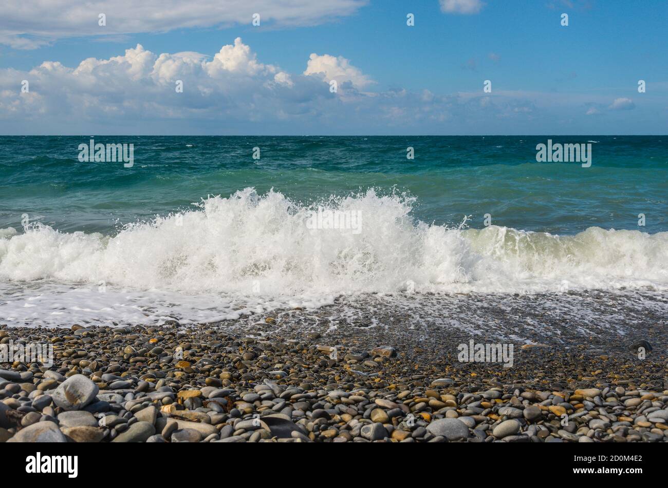 Restless Black Sea and blue sky Stock Photo - Alamy