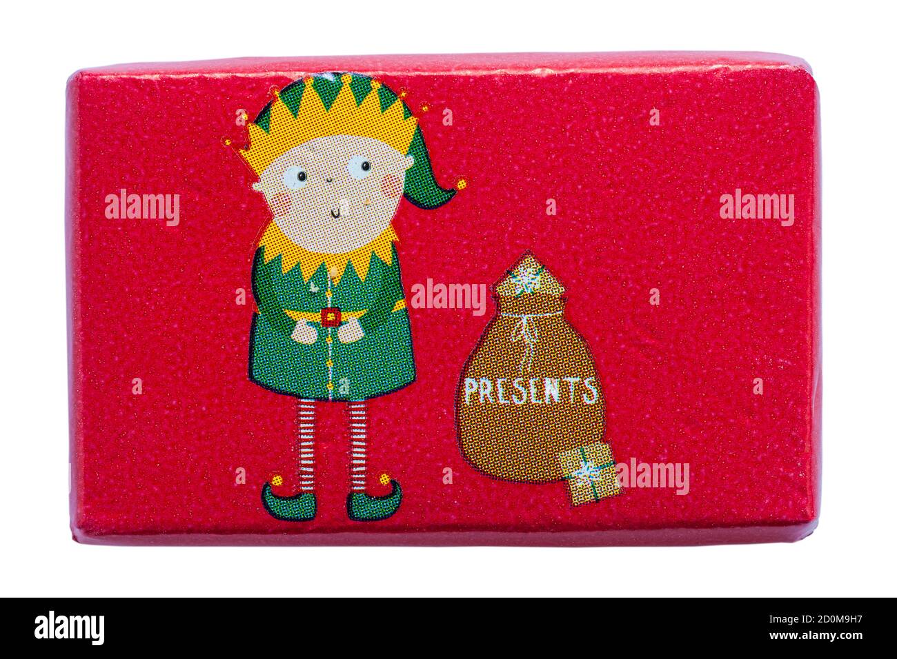 Christmas themed Milk Chocolate Tablet isolated on white background ...