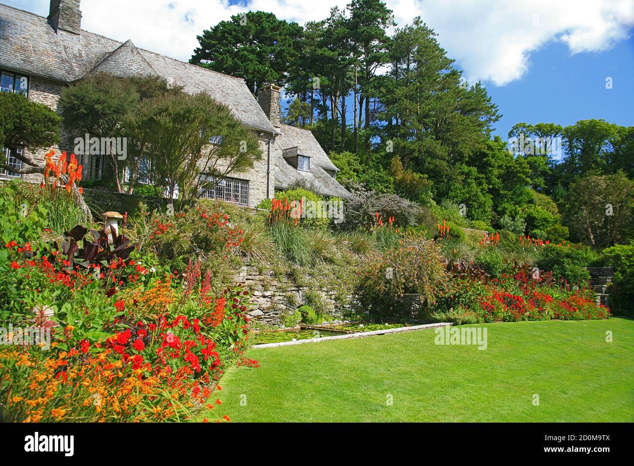 The 'hot border' in front of Coleton Fishacre House, an Arts & Crafts ...
