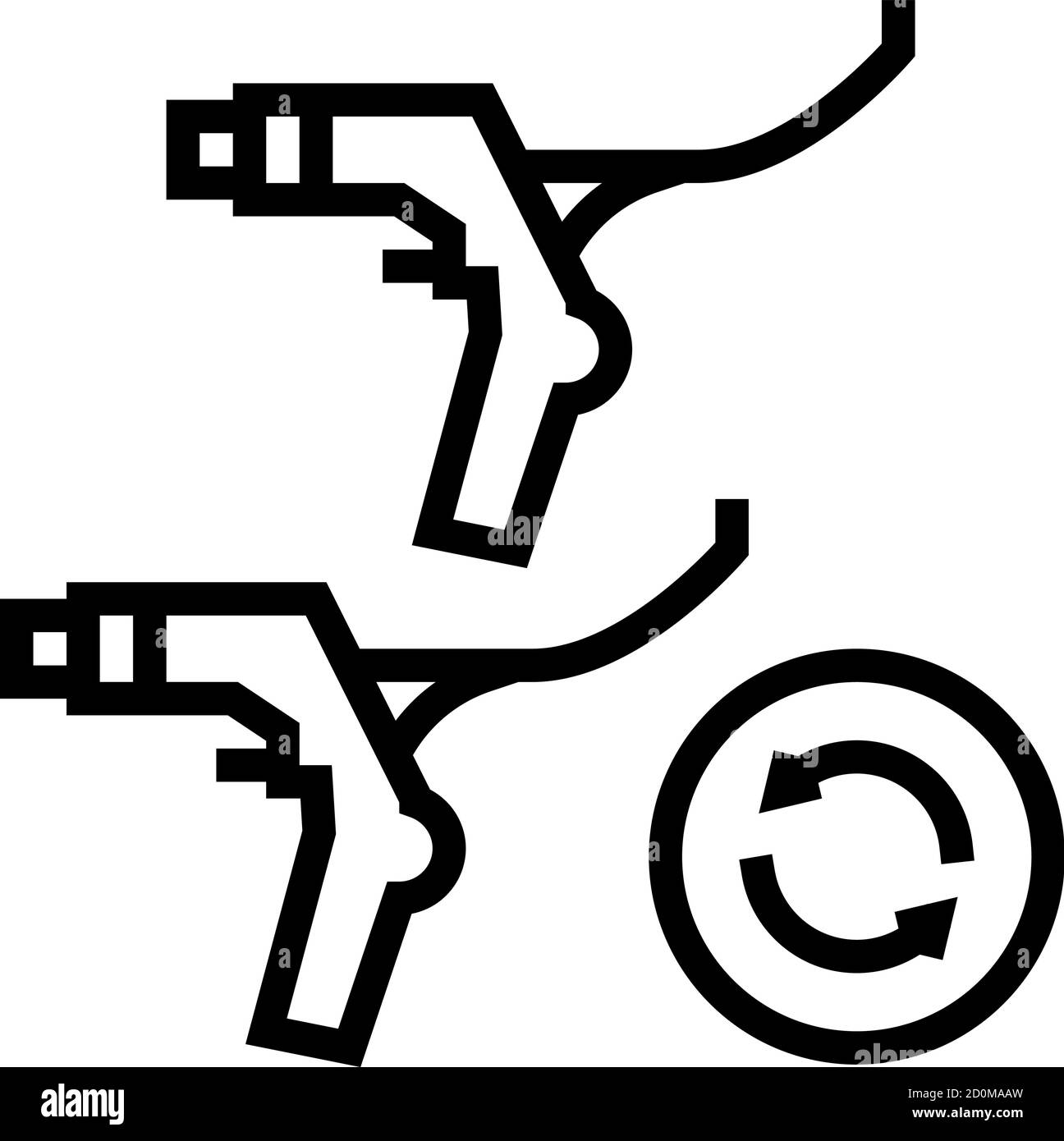 brake levers replacement line icon vector illustration Stock Vector ...