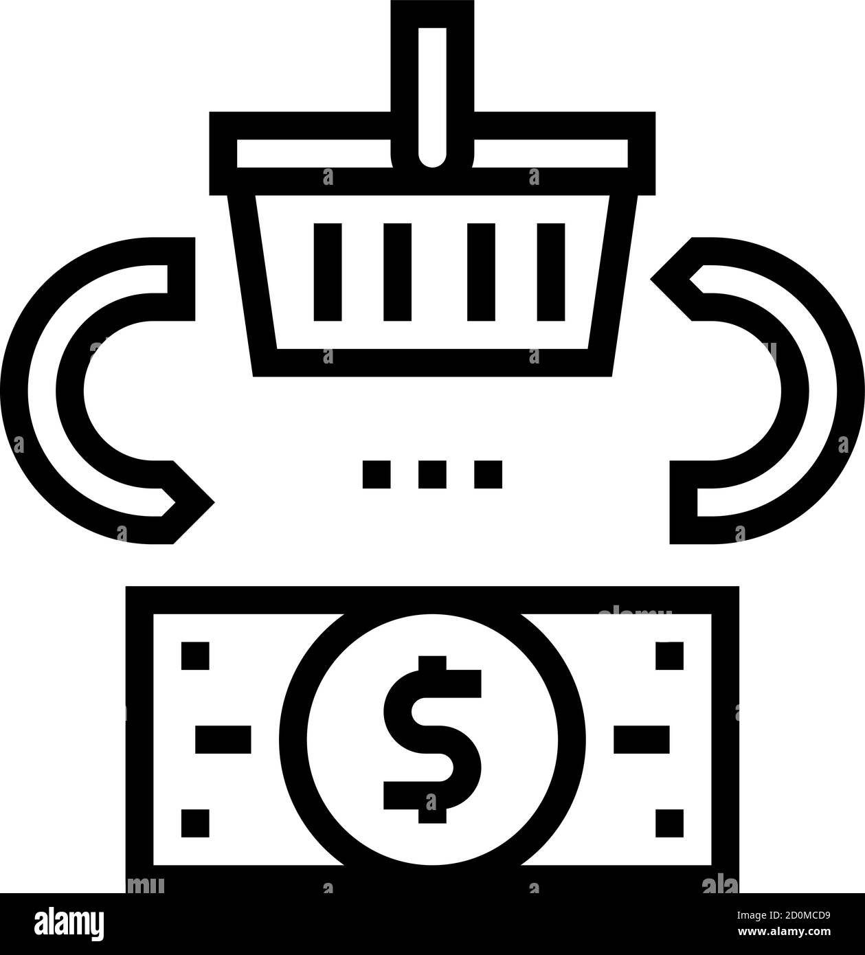 purchase products line icon vector black illustration Stock Vector ...