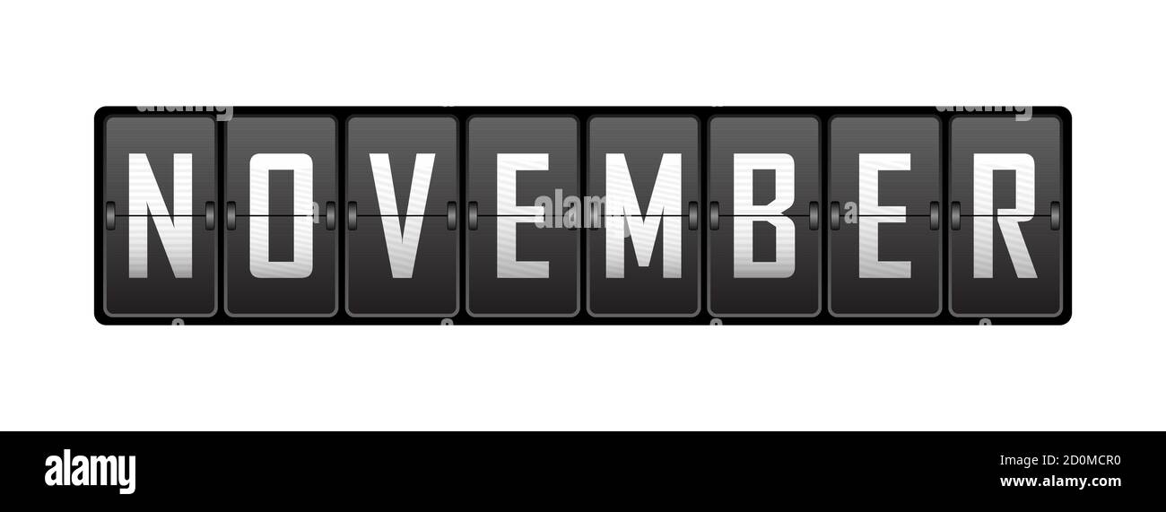 November. Name of the month on the cells of the mechanical tableau ... November. Name of the month on the cells of the mechanical tableau ...