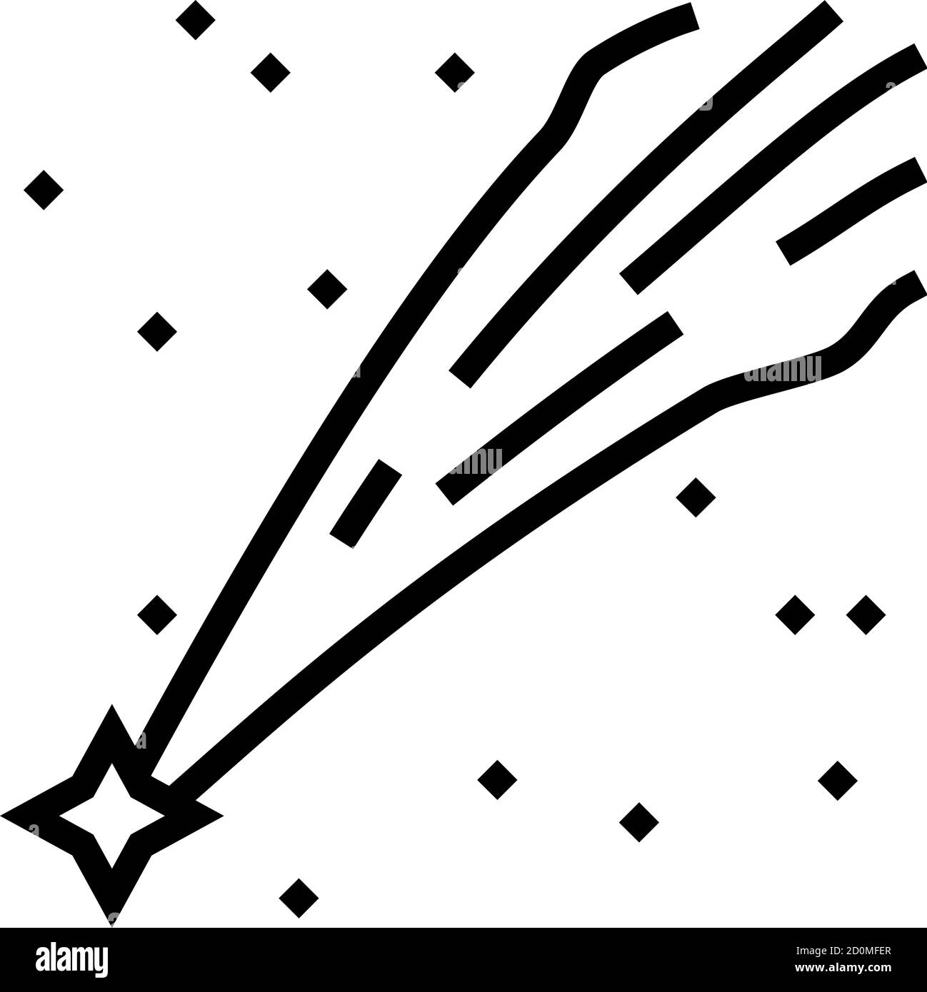 falling star line icon vector black illustration Stock Vector Image ...