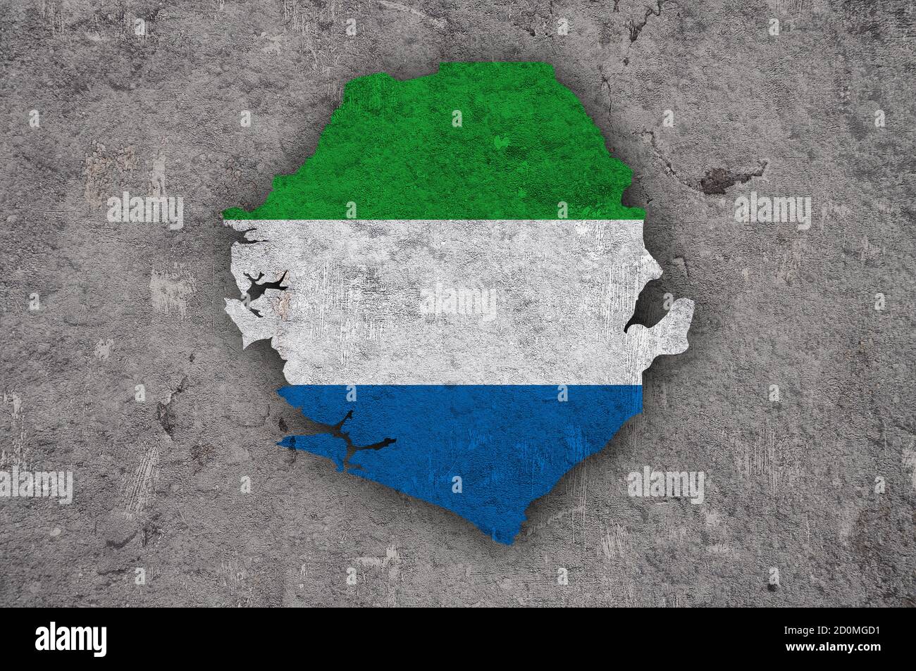 Map and flag of Sierra Leone on weathered concrete Stock Photo - Alamy