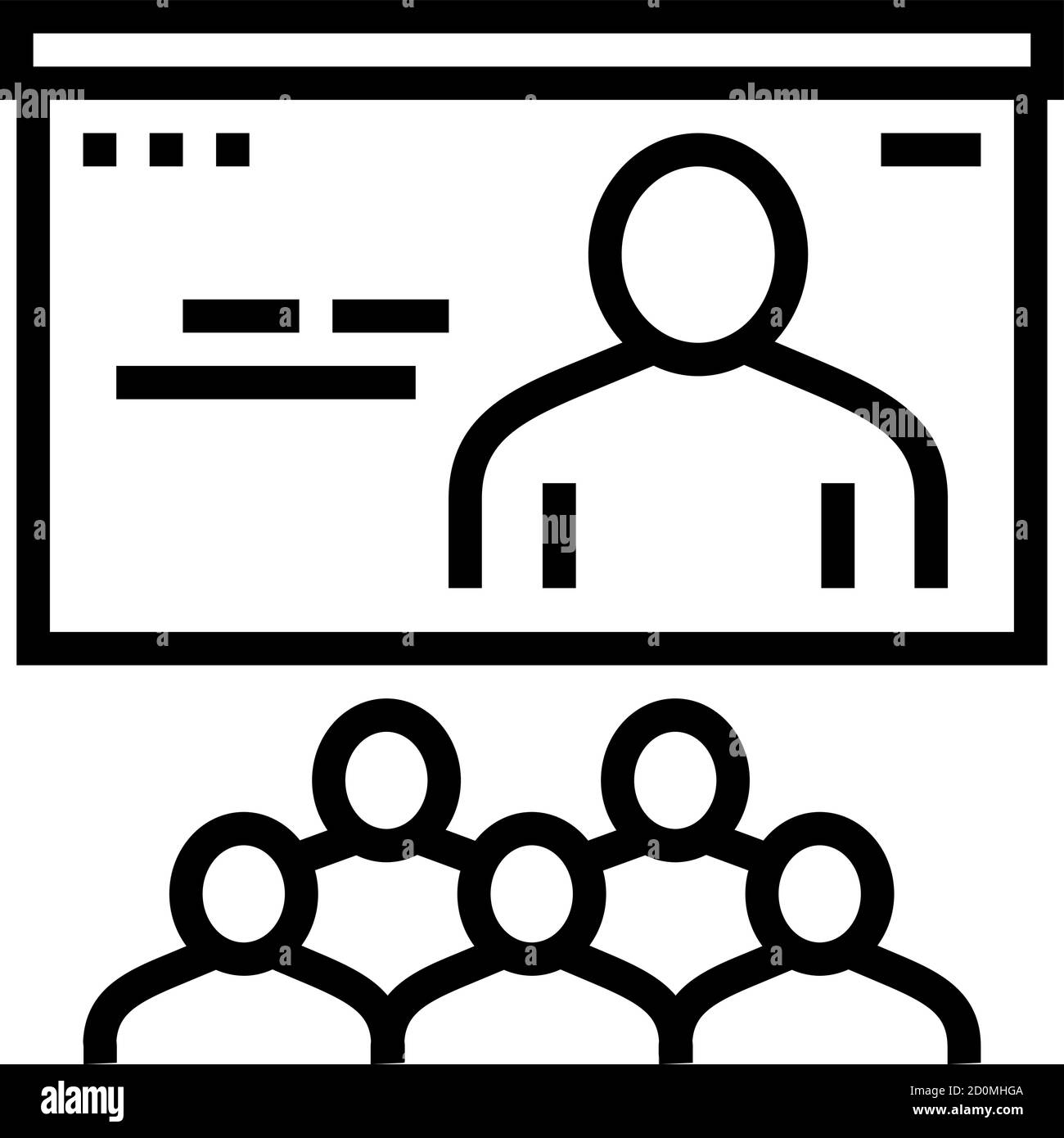 online teaching group line icon vector illustration Stock Vector Image ...
