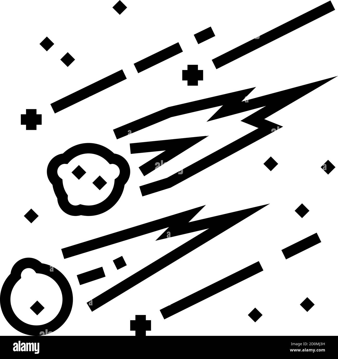 falling meteors line icon vector black illustration Stock Vector Image ...
