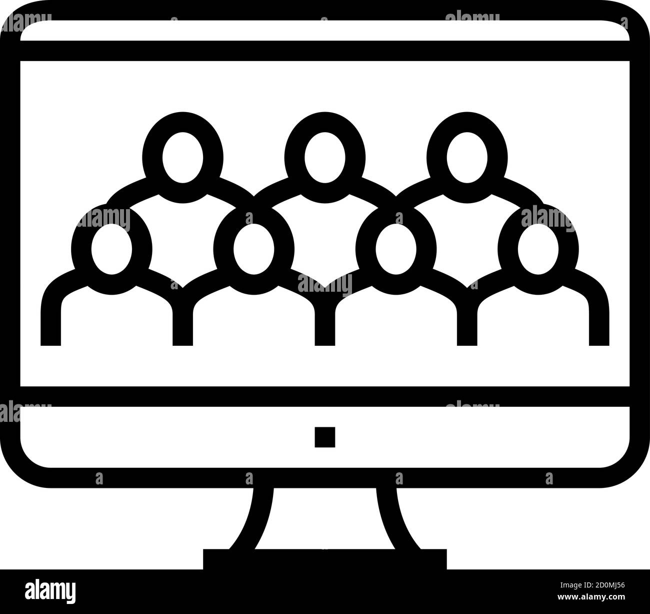 video conference line icon vector black illustration Stock Vector Image ...