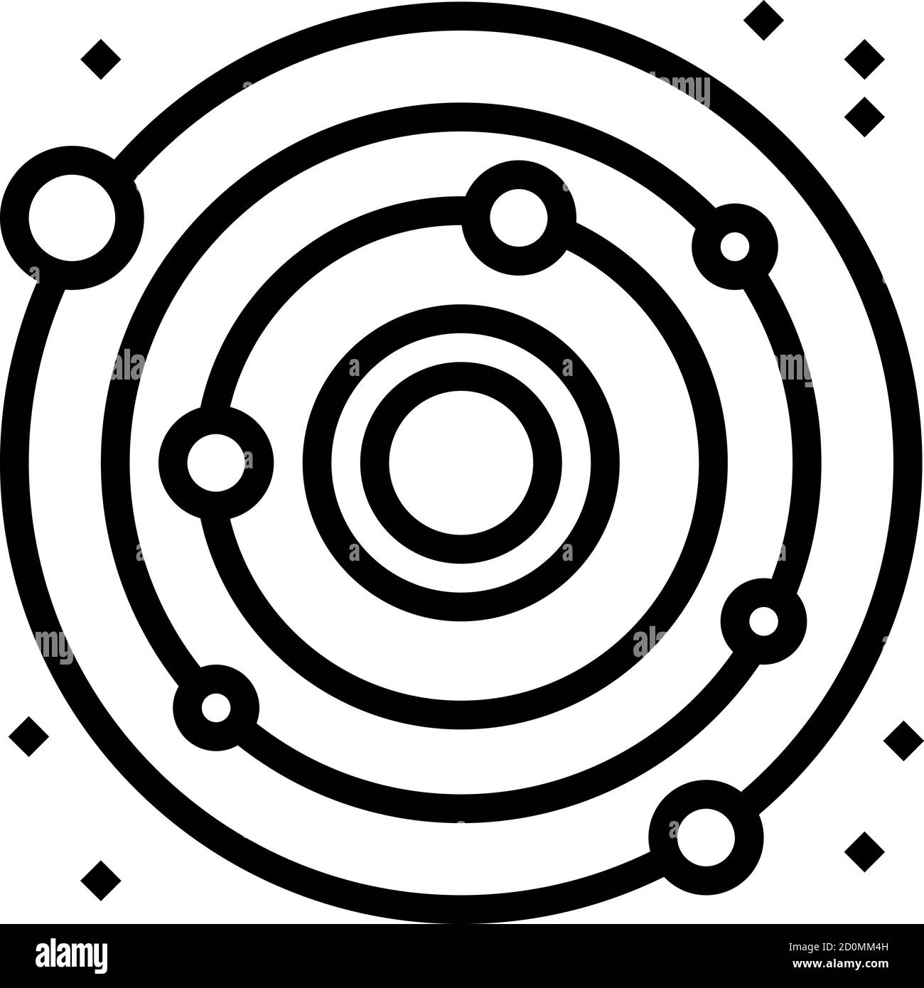 solar system line icon vector black illustration Stock Vector Image ...