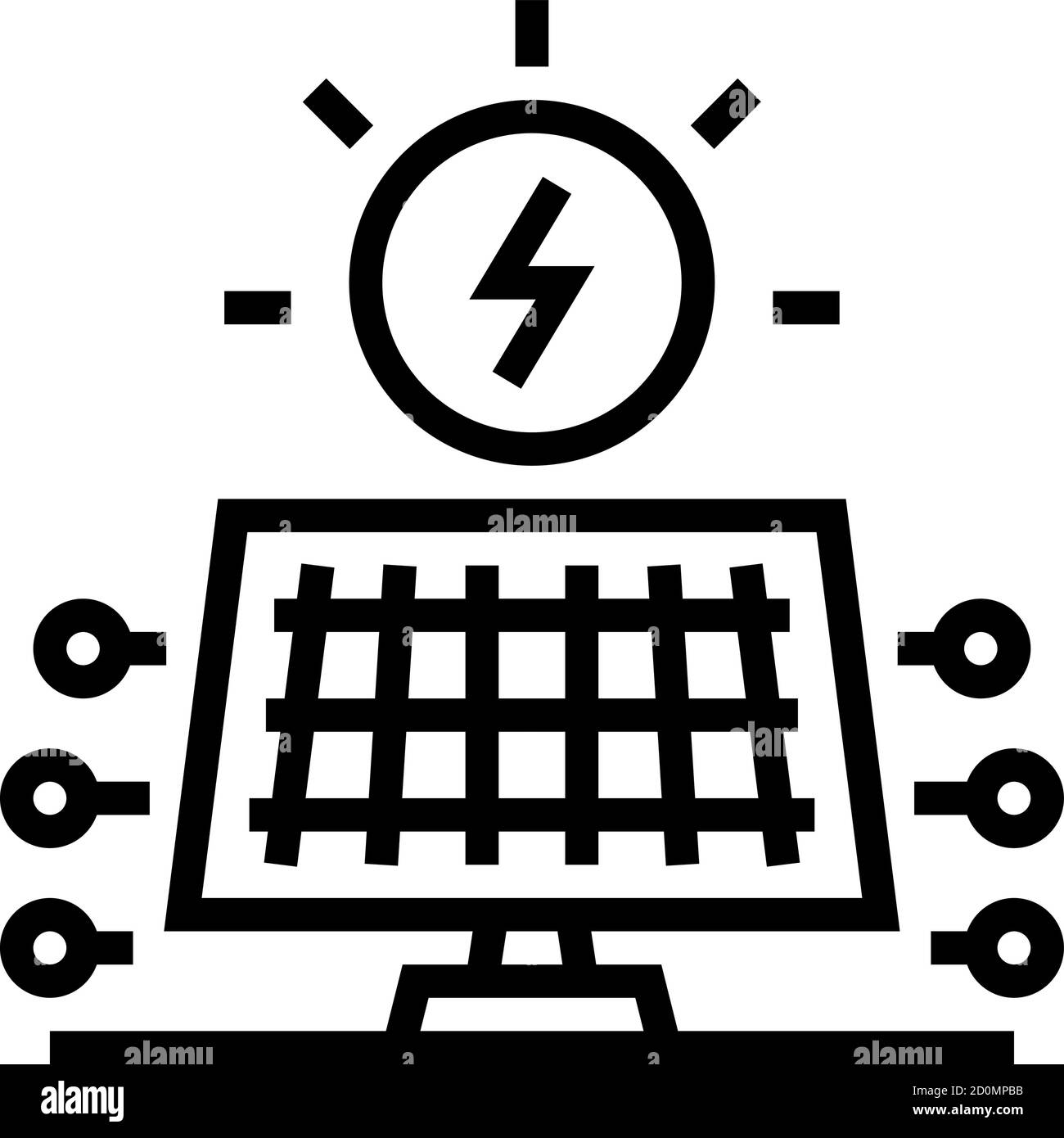 solar electrical panel line icon vector illustration Stock Vector Image ...