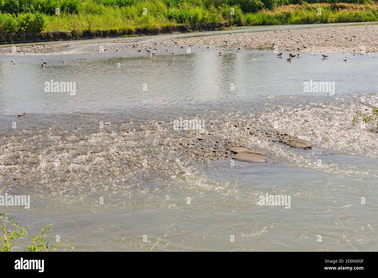 Nature landscape - Mountain river and shore line Stock Photo - Alamy