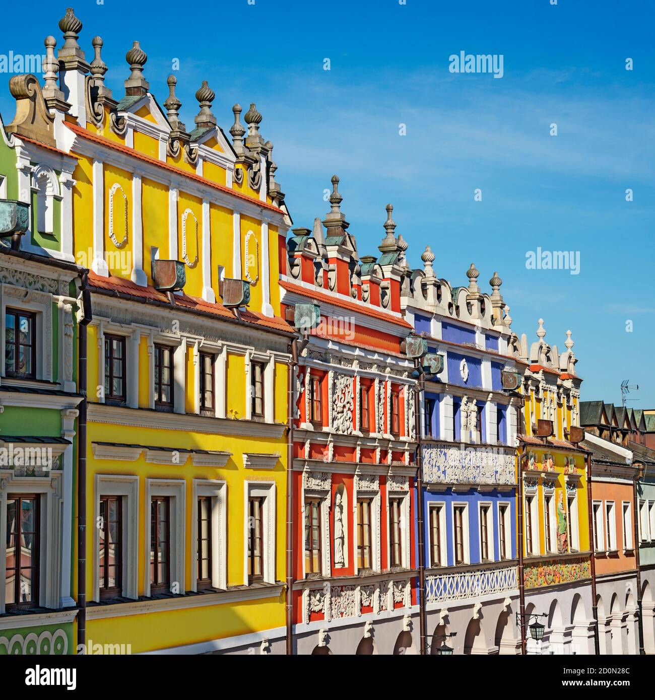 Facades of old colorful buildings. Historical Great Market Square in ...