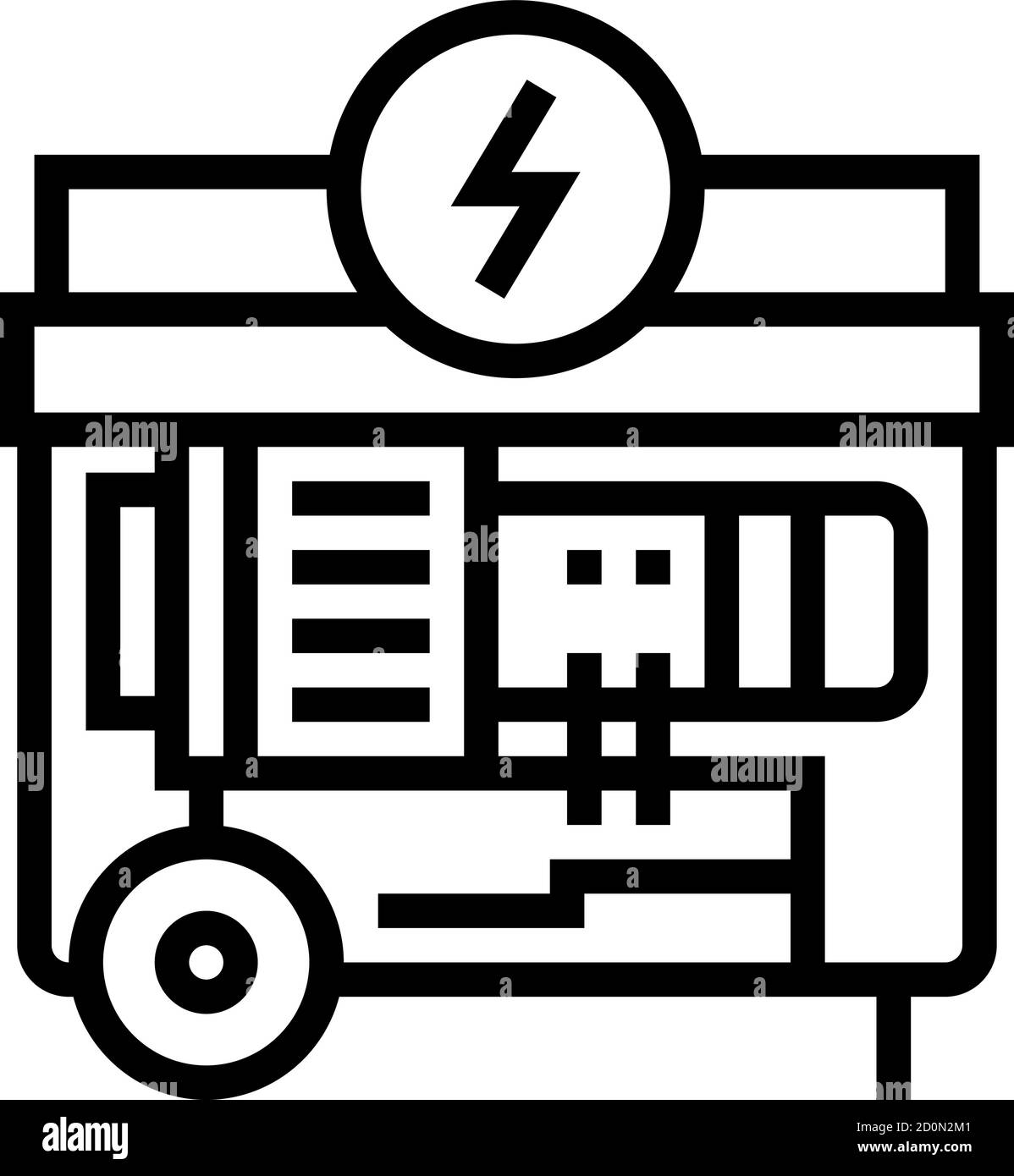 electrical generator line icon vector black illustration Stock Vector ...