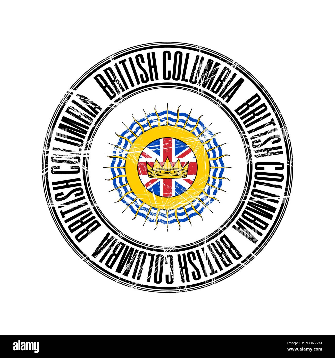 British Columbia province, Canada. Vector postal rubber stamp over ...