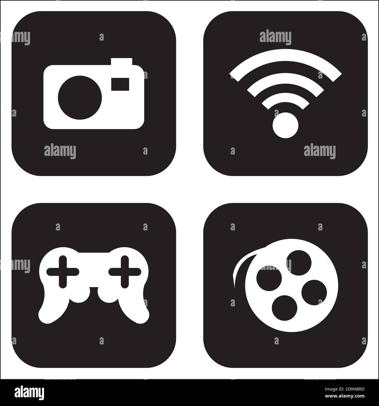 wireless network icon set Stock Vector Image & Art - Alamy