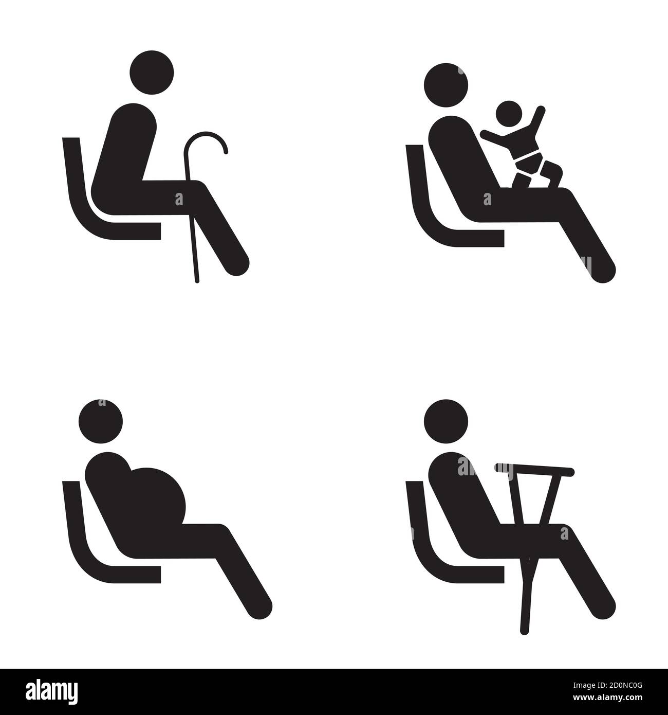 priority seat icon set Stock Vector Image & Art - Alamy