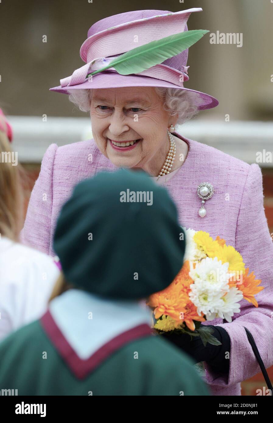 Queen elizabeth ii leaves easter matins service st georges chapel hi ...