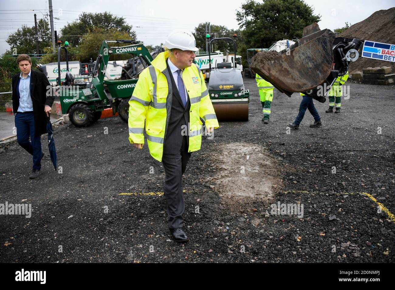 Prime Minister Boris Johnson during a visit to the Conway Heathrow ...