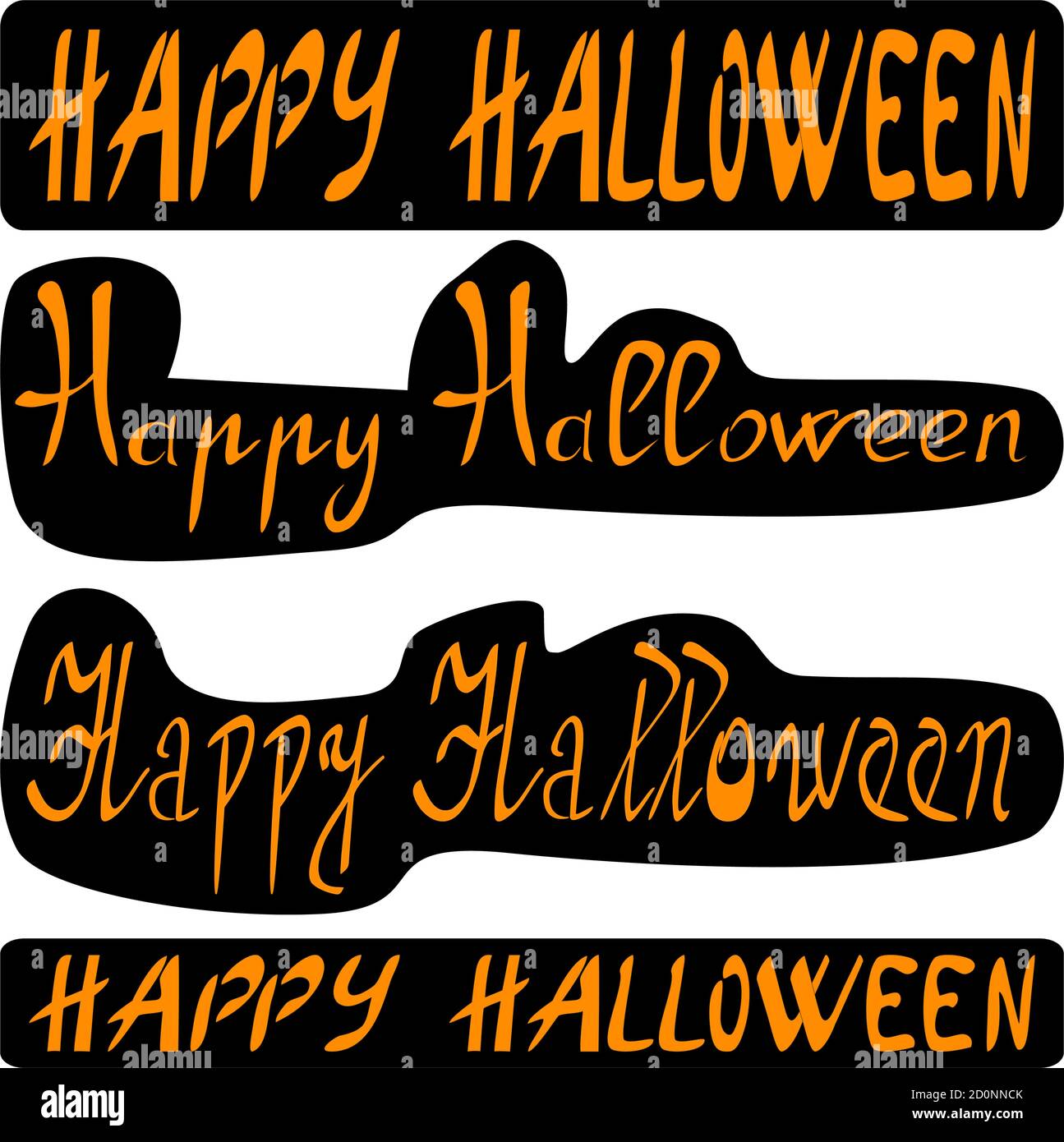 Happy Halloween. Set of lettering. Text for Halloween stickers, design ...