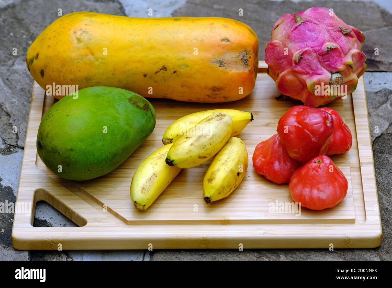 Indonesia Batam - Indonesian tropical fruits Papaya - Plum - Mango ...