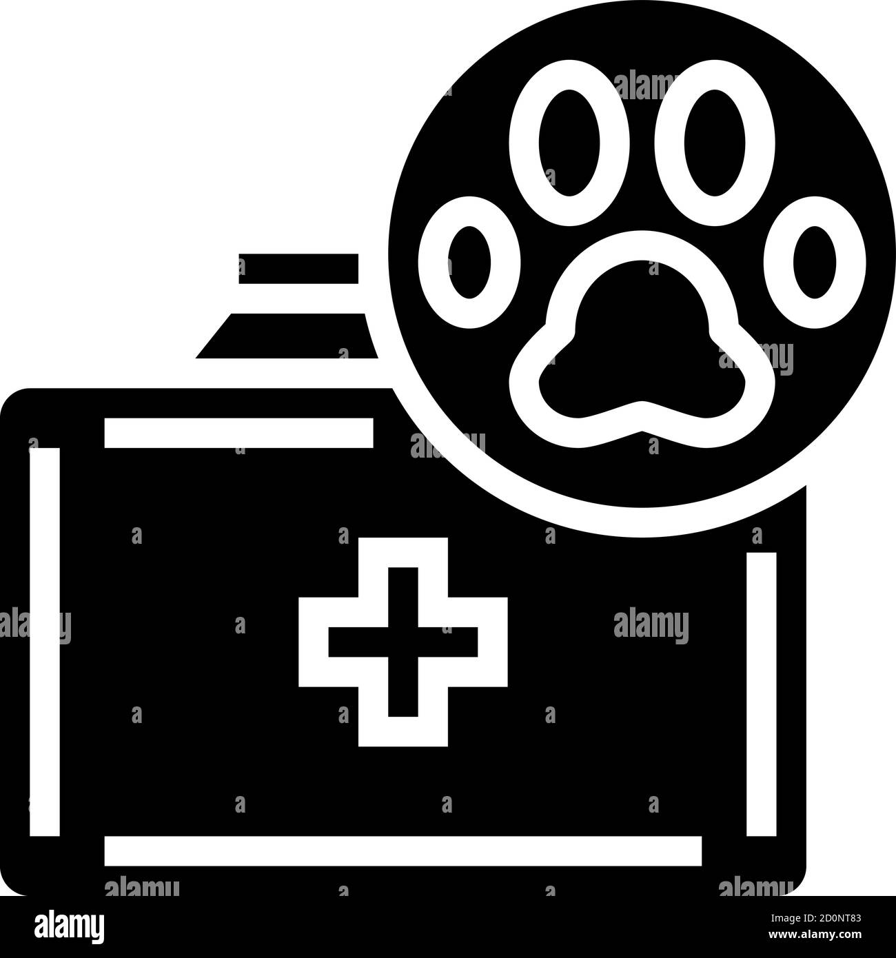 pets first aid kit box glyph icon vector illustration Stock Vector ...