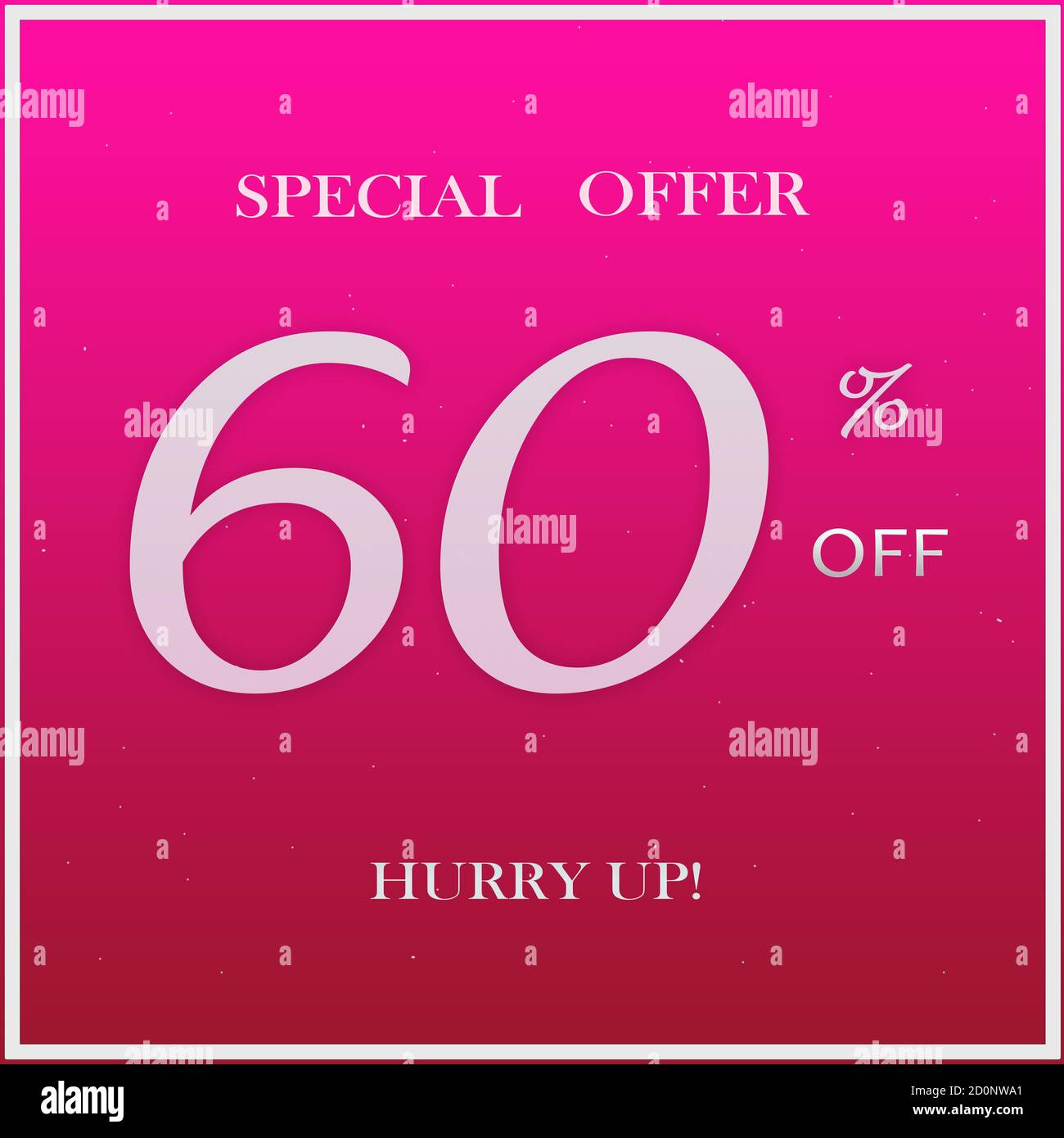 Pink Promotion Special Offer Discount Banner With 60% Off Hurry Up Text ...