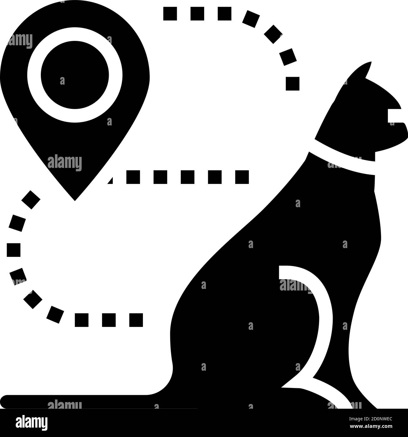 cat location information glyph icon vector illustration Stock Vector ...