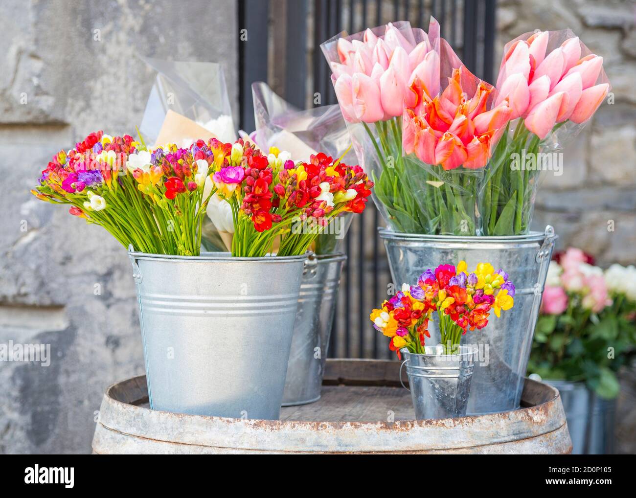Bouquets of spring flowers Stock Photo - Alamy