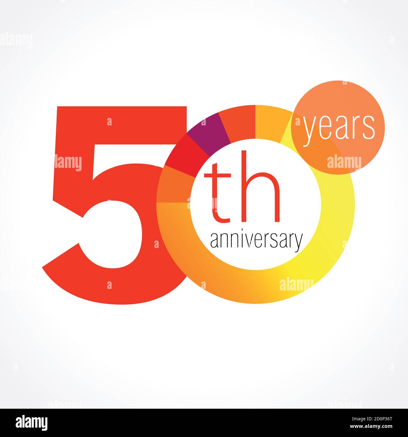 50 years old round logo. Anniversary year of 50 th vector chart ...