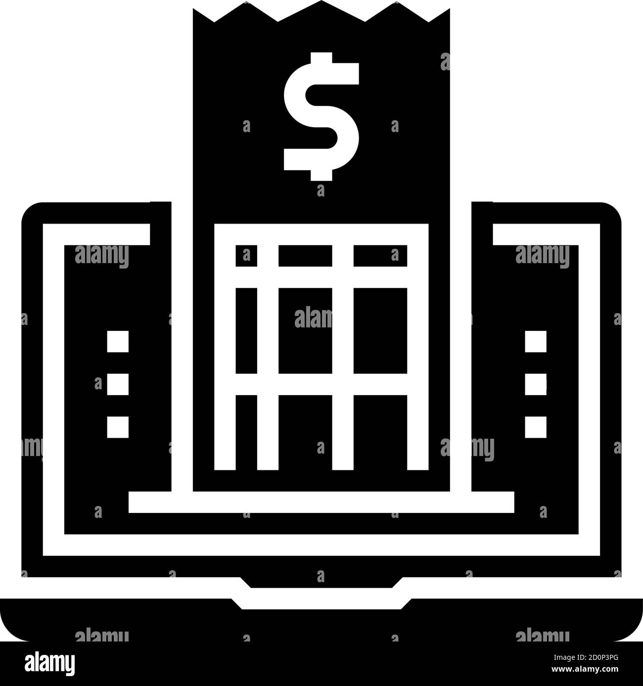 purchase report discharge laptop screen glyph icon vector illustration ...