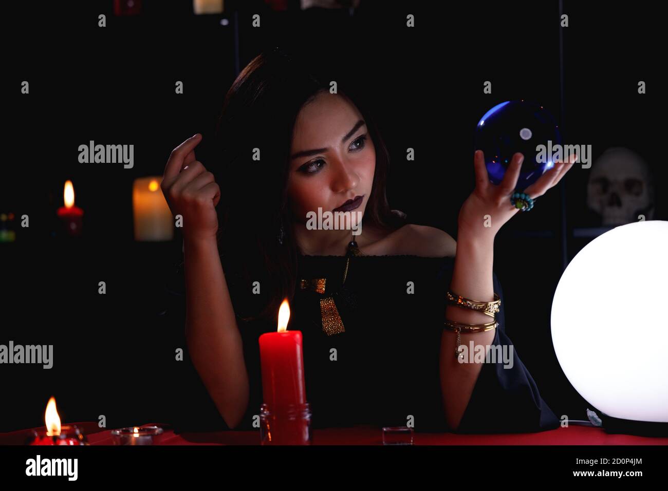 Fortune teller forecast future event or destiny by using crystal ball ...