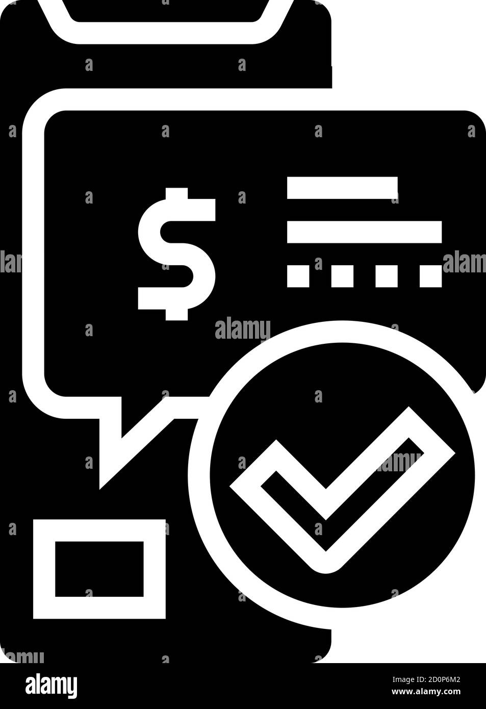 message approved payment glyph icon vector illustration Stock Vector ...