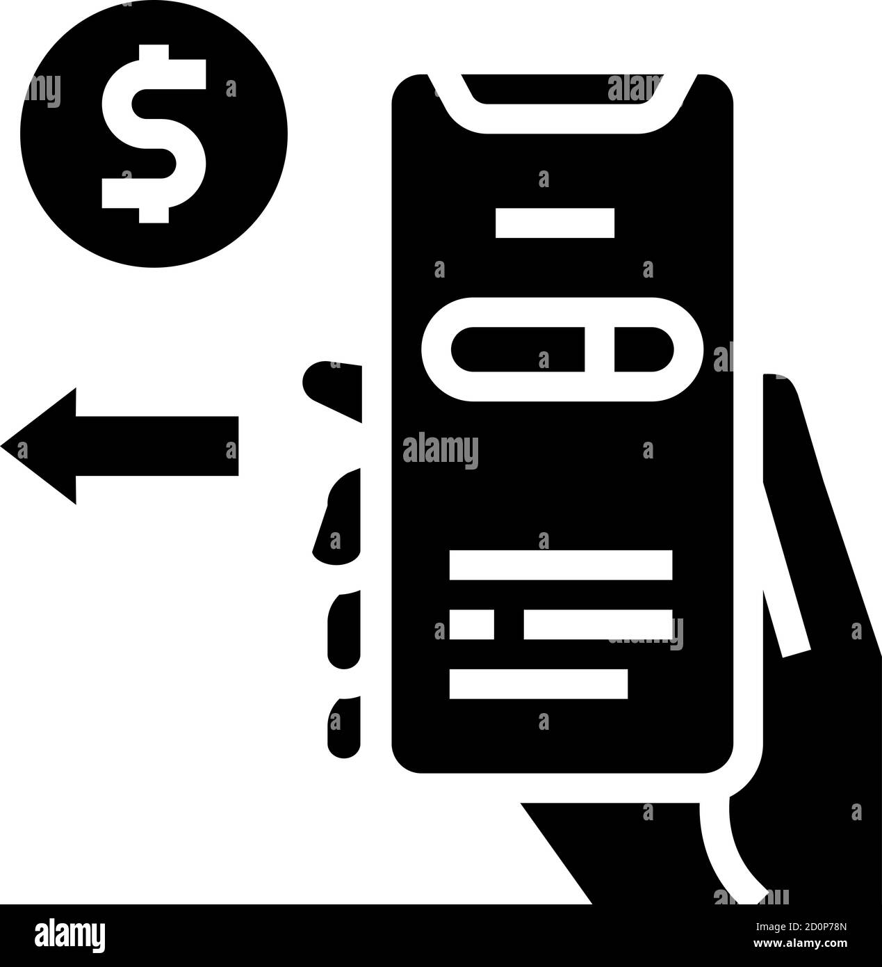 pay phone app glyph icon vector illustration Stock Vector Image & Art ...