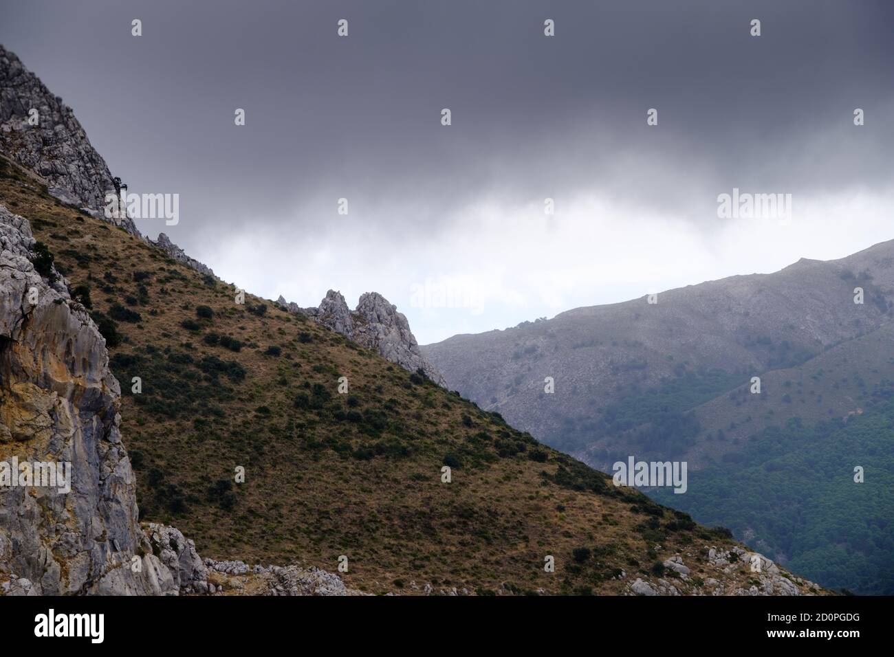 Mountain views at the top of Zafarraya Pass, El Boquete de Zafarraya ...