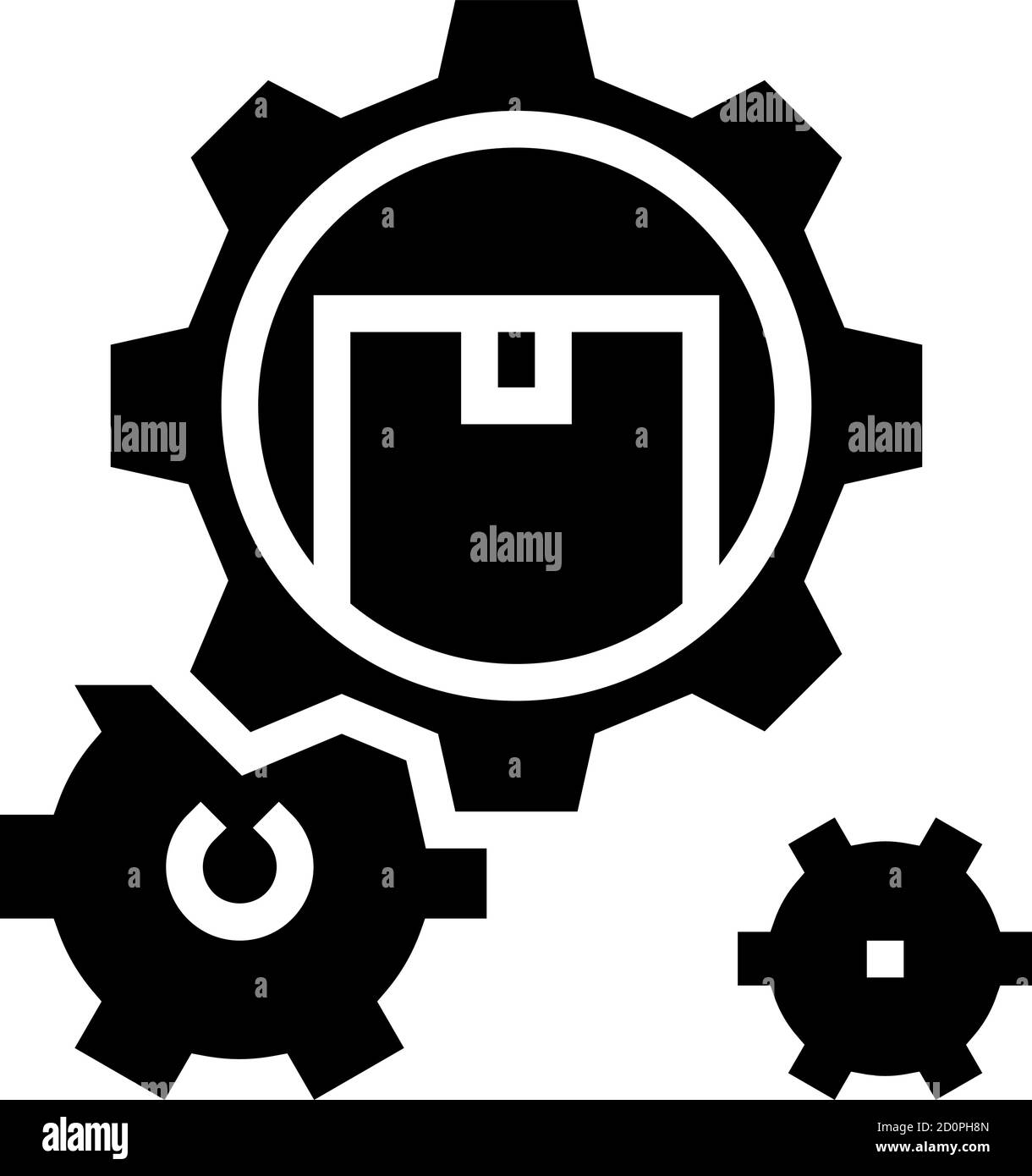 delivering working mechanism glyph icon vector illustration Stock ...