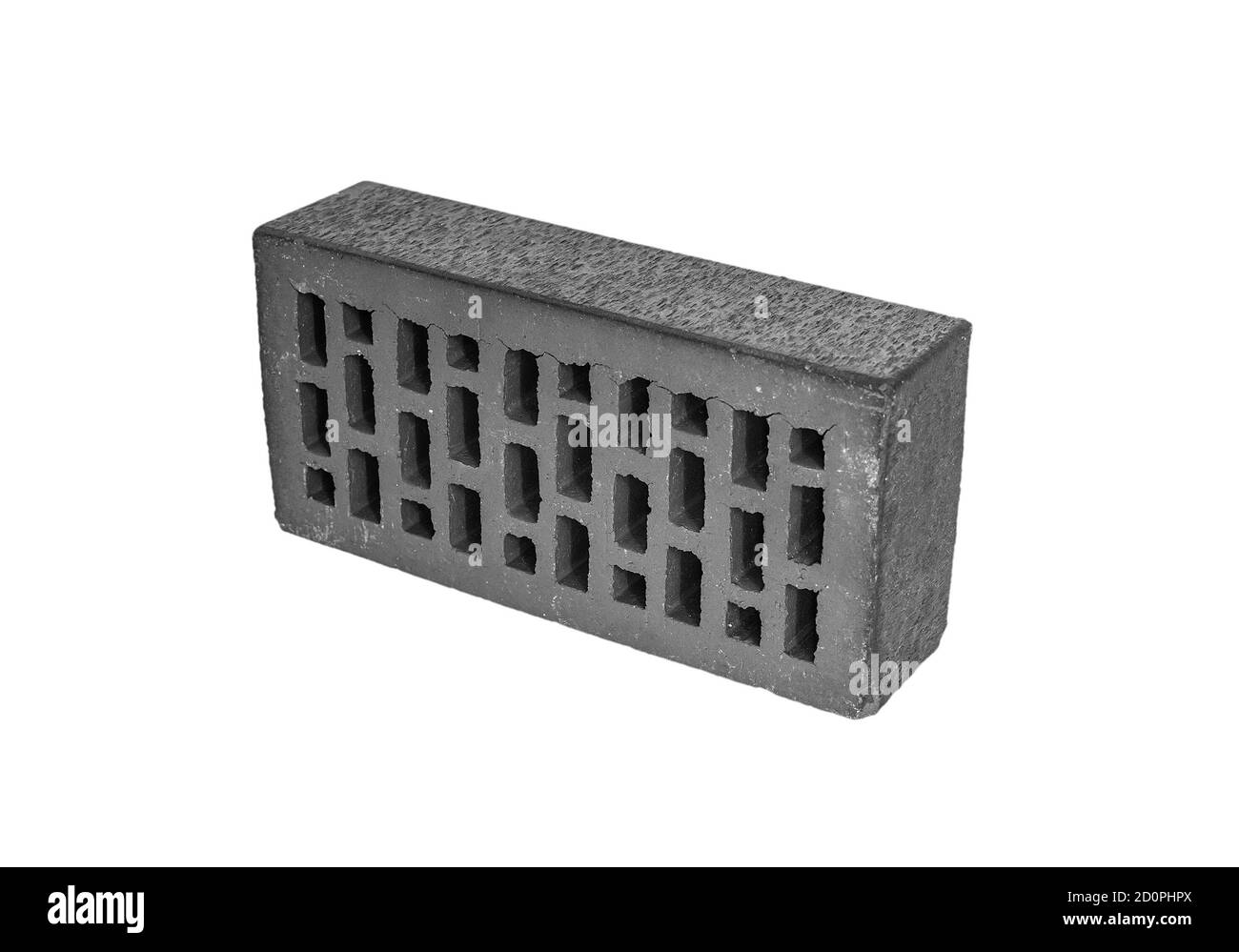 Grey solid brick on a white background Stock Photo - Alamy