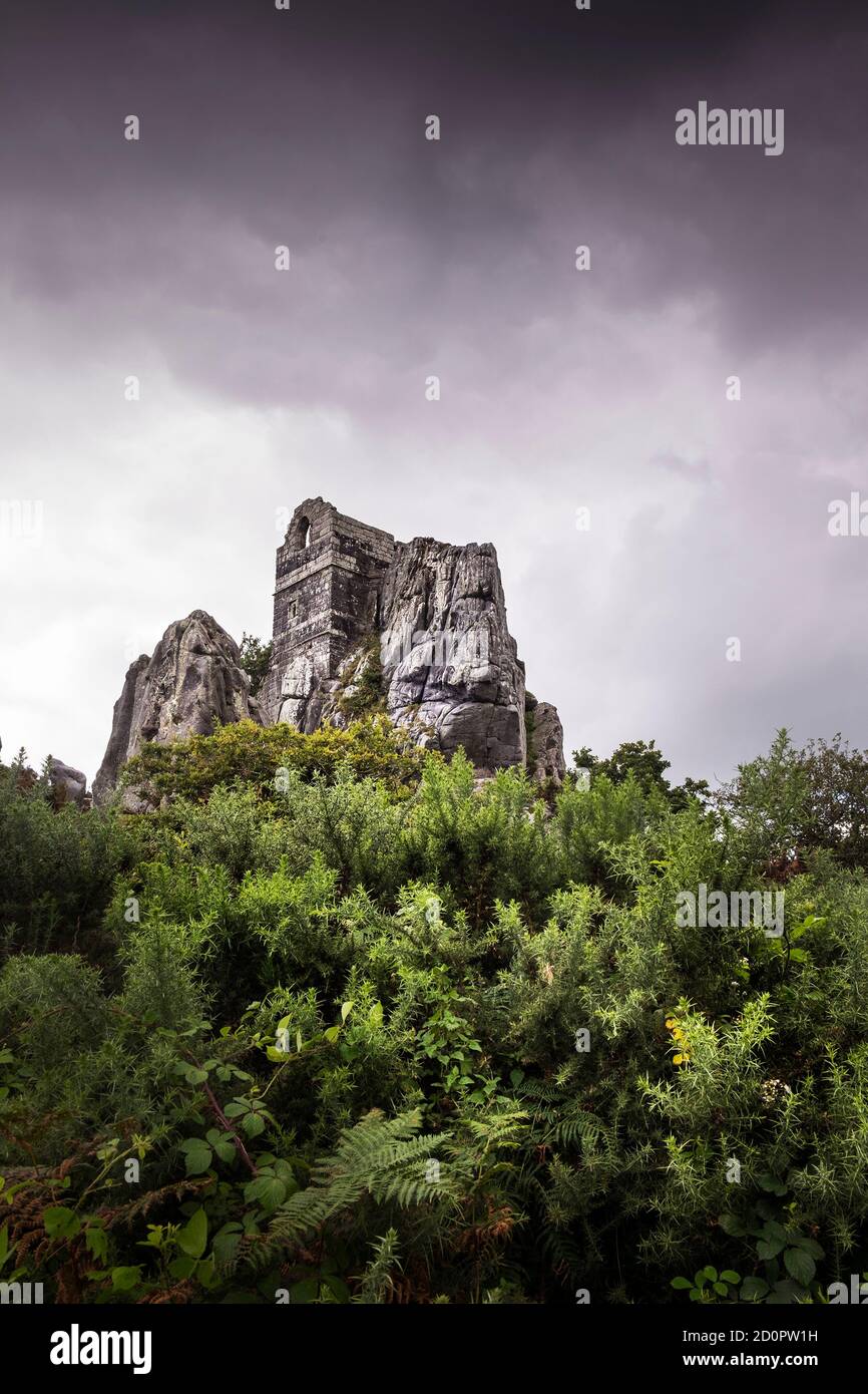 The ruins of the atmospheric 15th century Roche Rock Hermitage in ...