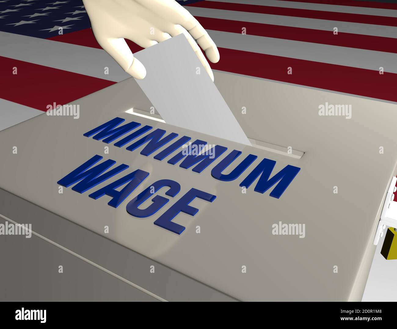 3d render illustration of USA Presidential elections debate on minimum ...